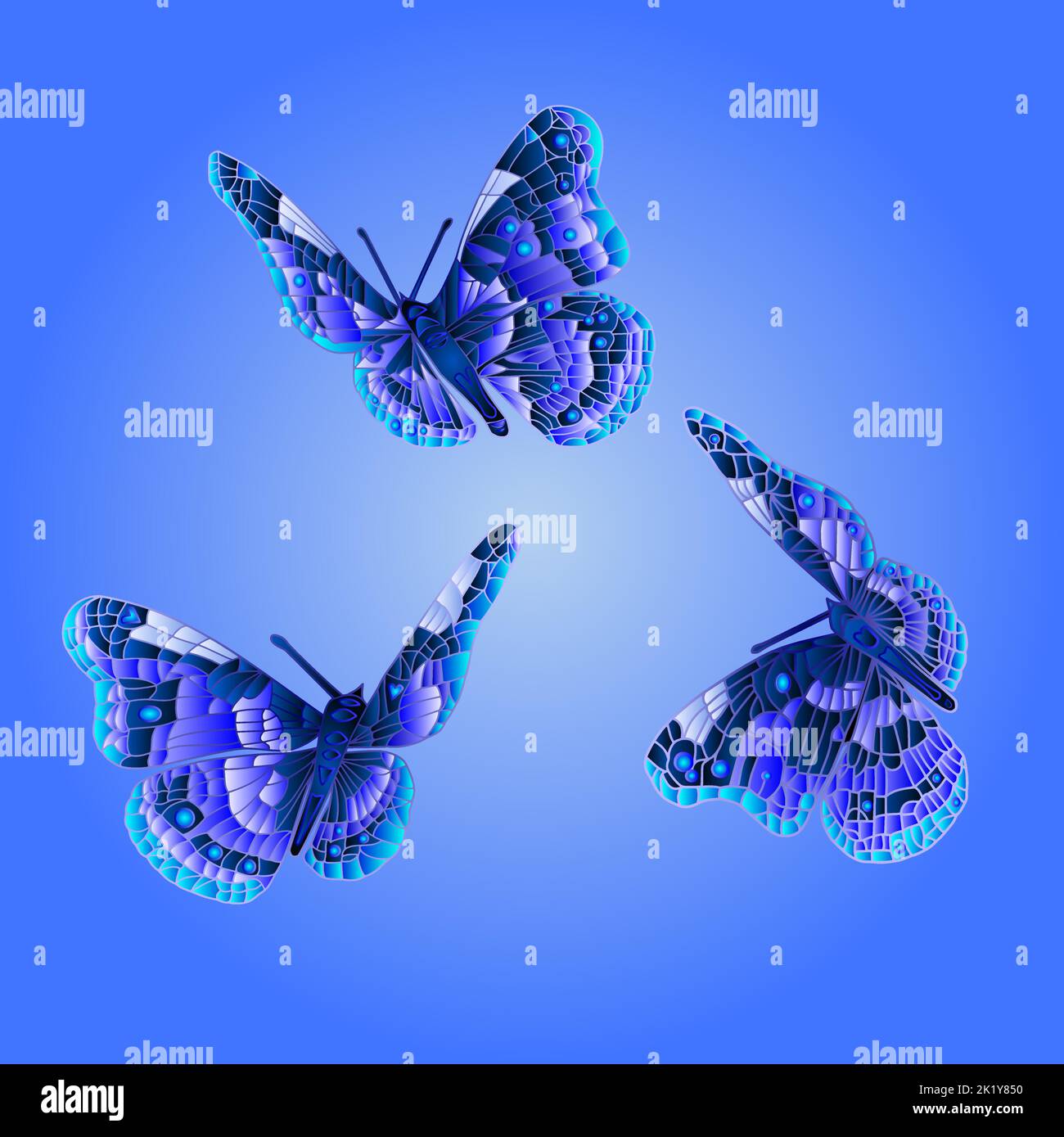 Blue butterfly mosaic vector Stock Vector Image & Art - Alamy