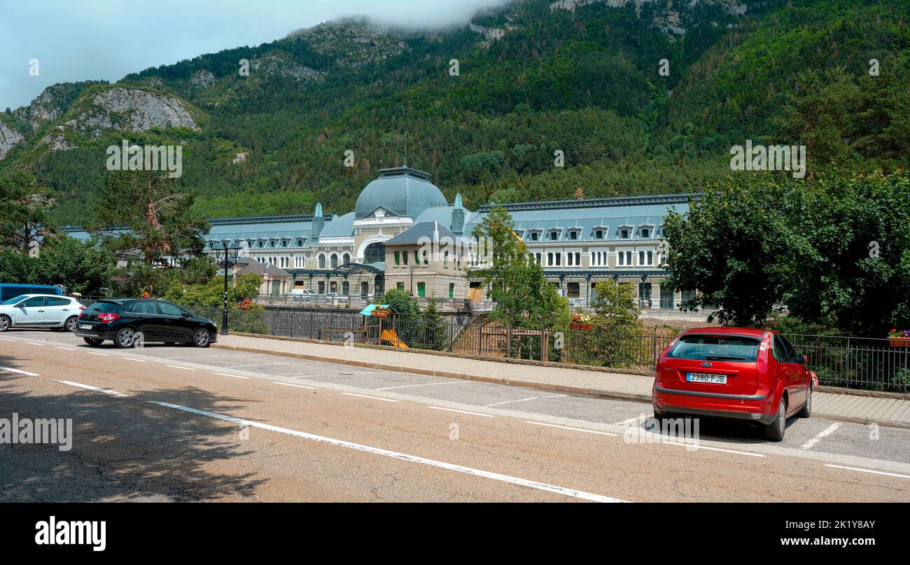 Canfranc Spain June 27 2022 A View Of The Old Canfranc canfranc-spain-june-27-2022-a-view-of-the-old-canfranc