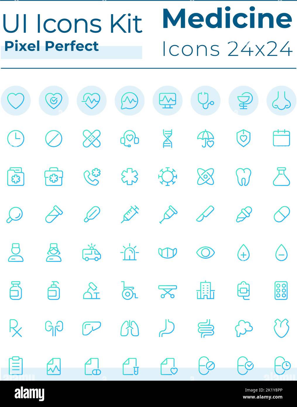 Medicine related pixel perfect gradient linear ui icons set Stock Vector Image & Art - Alamy