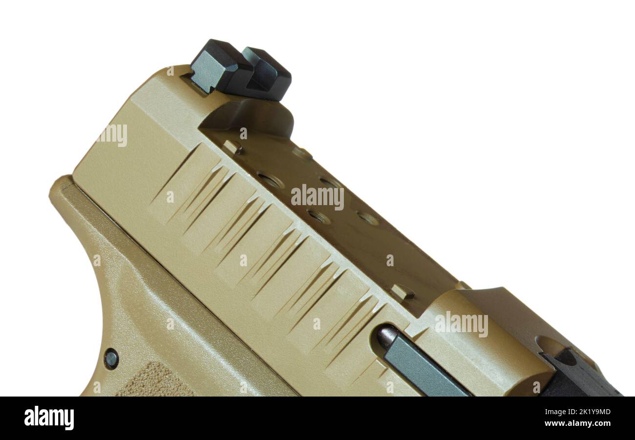 Exposed footprint on the slide of a semi-automatic pistol for mounting ...