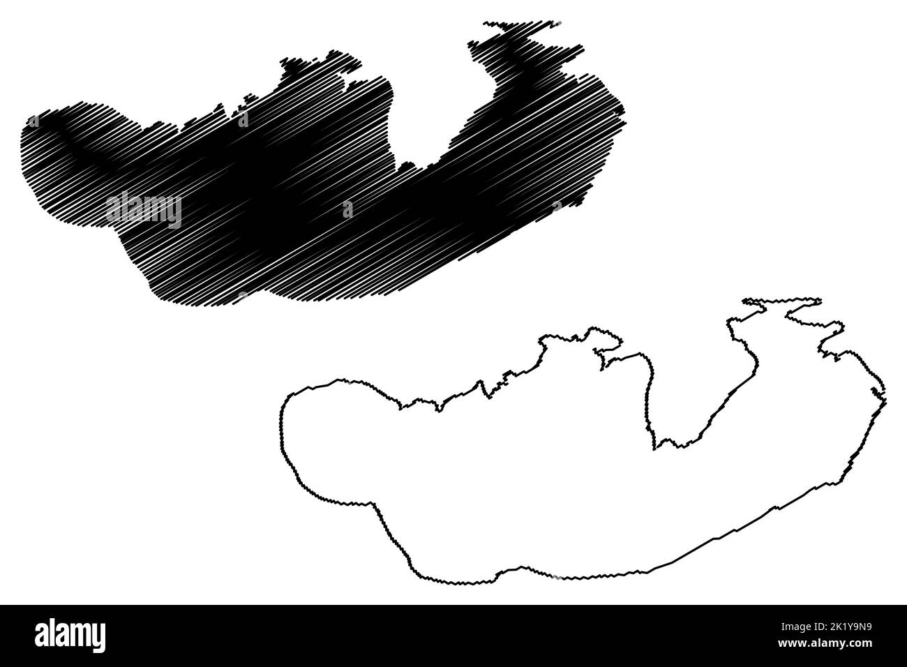 Dokos island (Hellenic Republic, Greece) map vector illustration ...