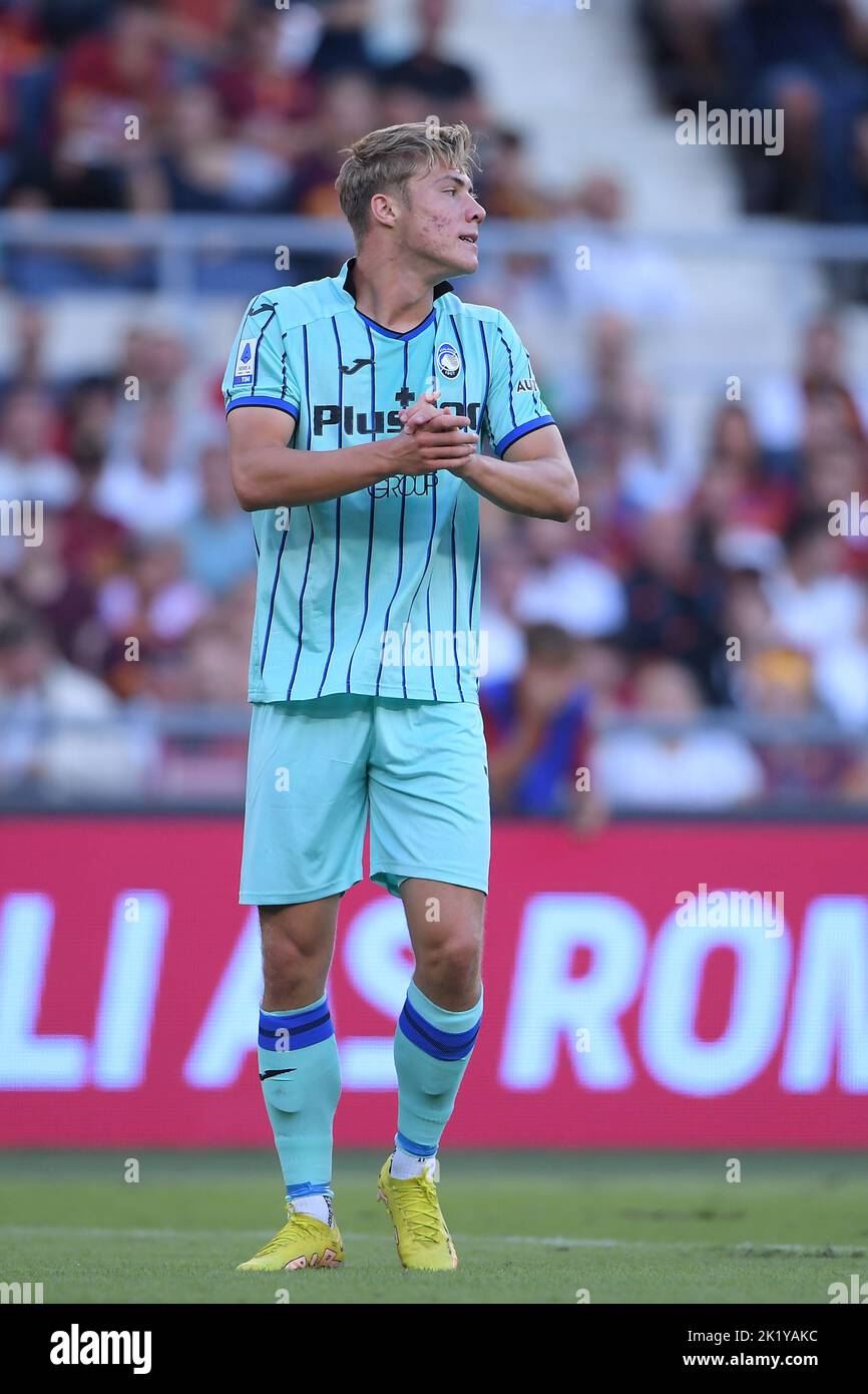 Rasmus Hojlund of Atalanta BC during the Serie A match between AS Roma ...