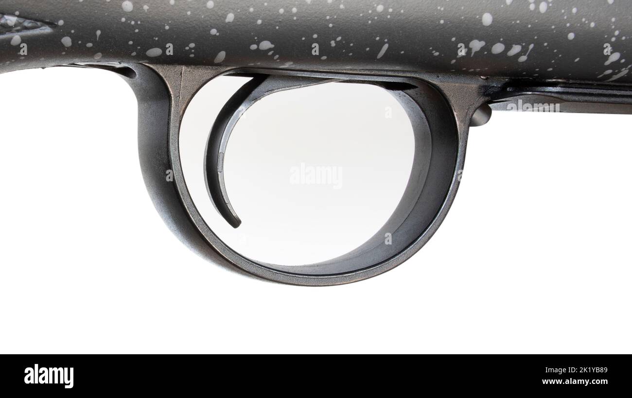 Bolt action rifle trigger isolated on a white background Stock Photo ...
