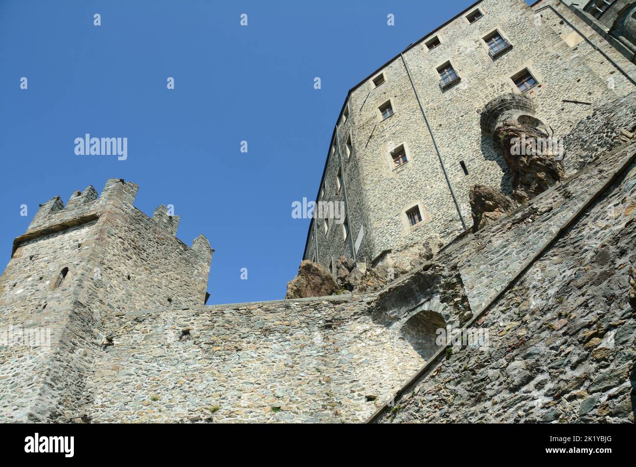 The Sacra di San Michele is a medieval abbey perched at 960 meters ...