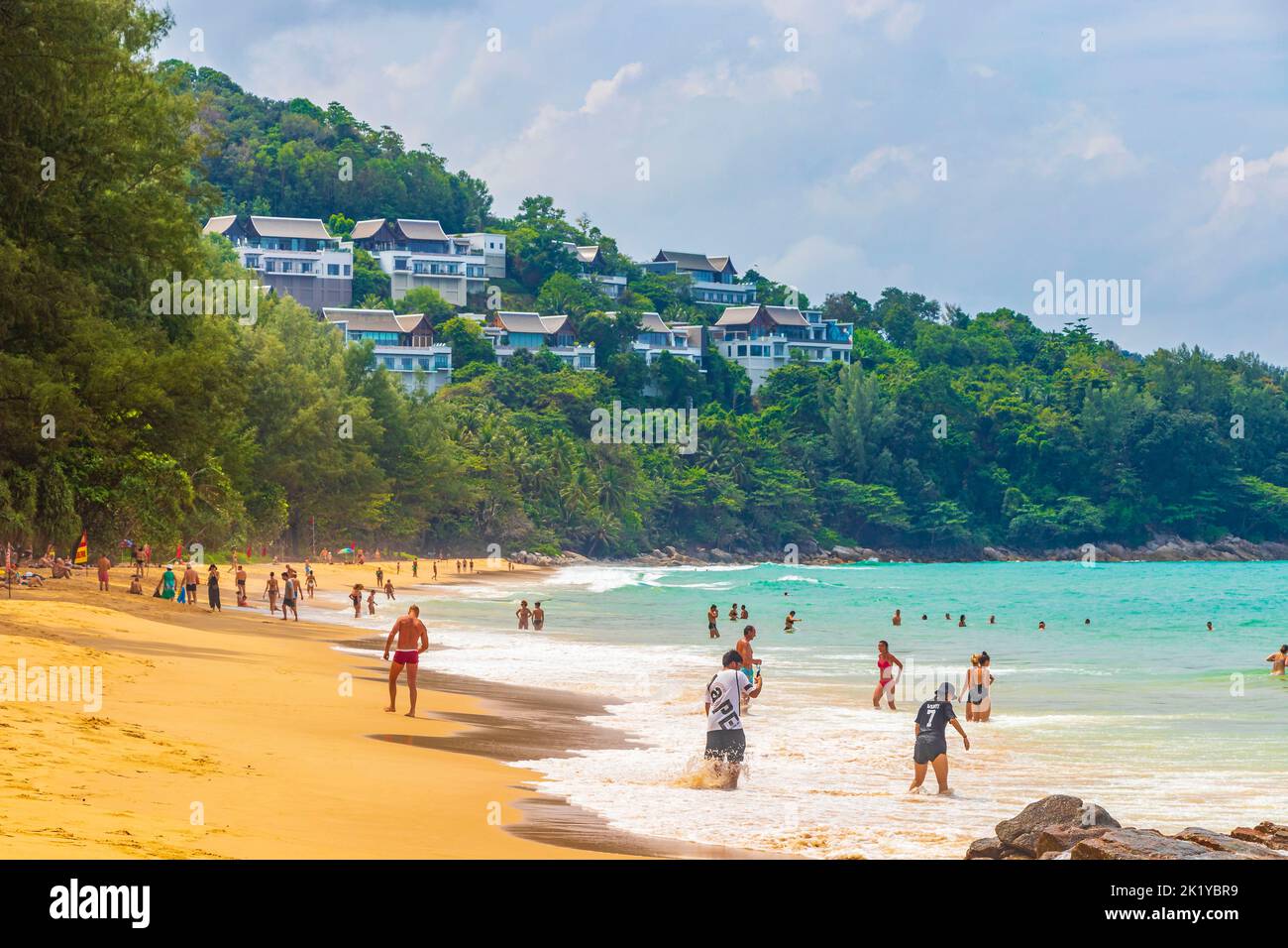 Phuket Thailand 12. October 2018 Nai Thon Naithon Beach bay and ...