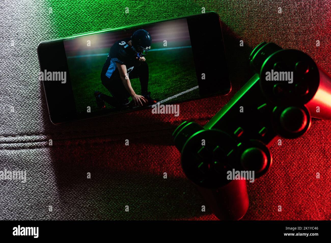 Smartphone and two game joysticks. Minimalism. Cybersport concept ...