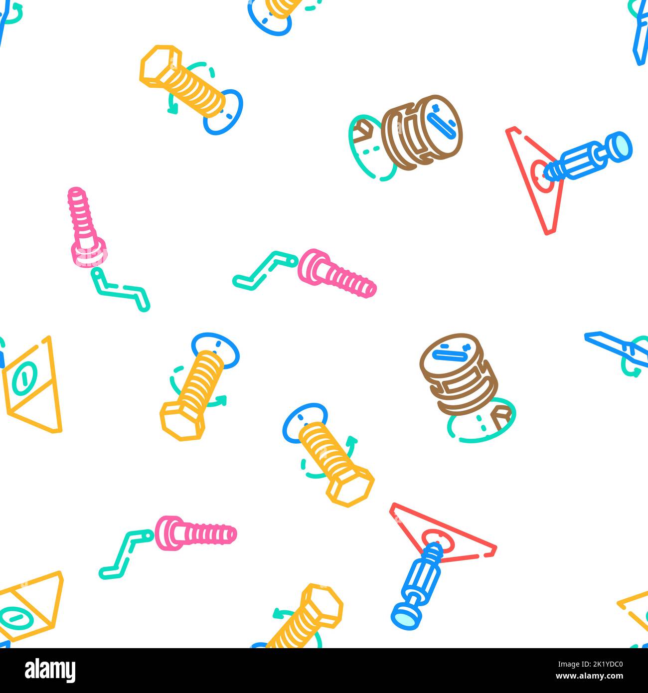 Assembly Instruction Furniture Vector Seamless Pattern Stock Vector