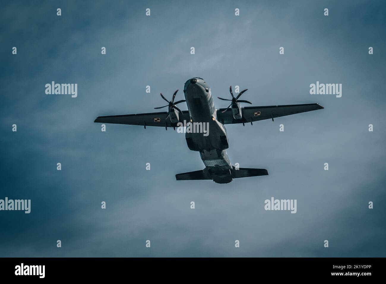 An airplane show of a festival of aviation in Krakow, Poland Stock ...