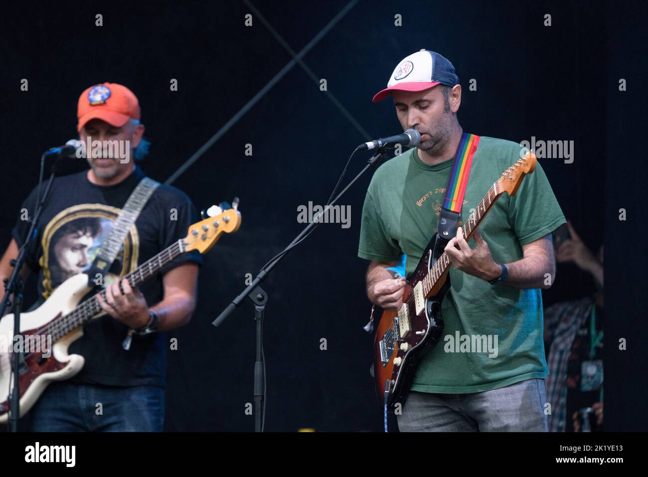 Welsh band El Goodo on the Walled Garden Stage, Day One of the Green ...