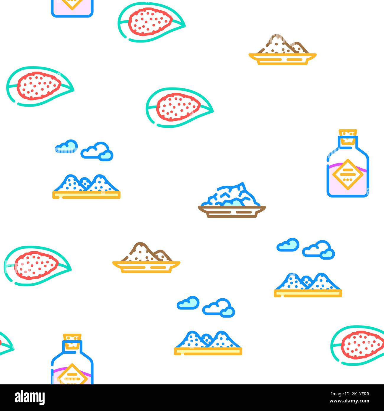 salt sea food crystal powder vector seamless pattern Stock Vector Image ...