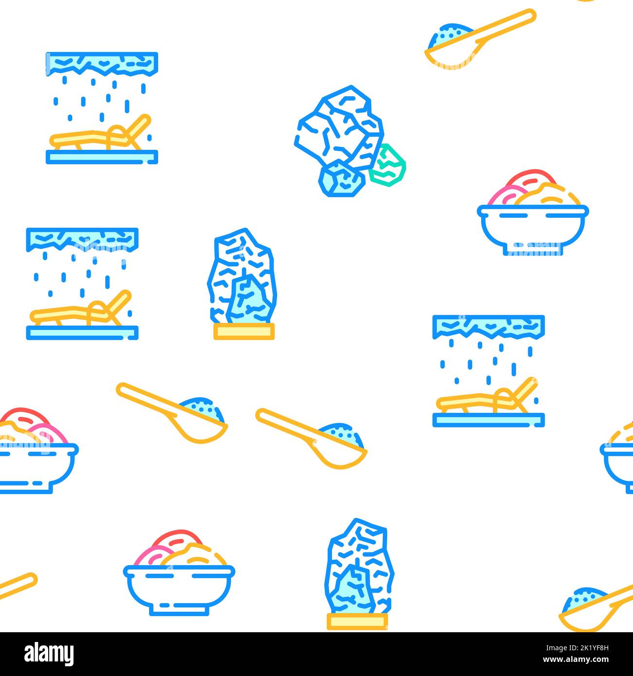 salt sea food crystal powder vector seamless pattern Stock Vector Image ...