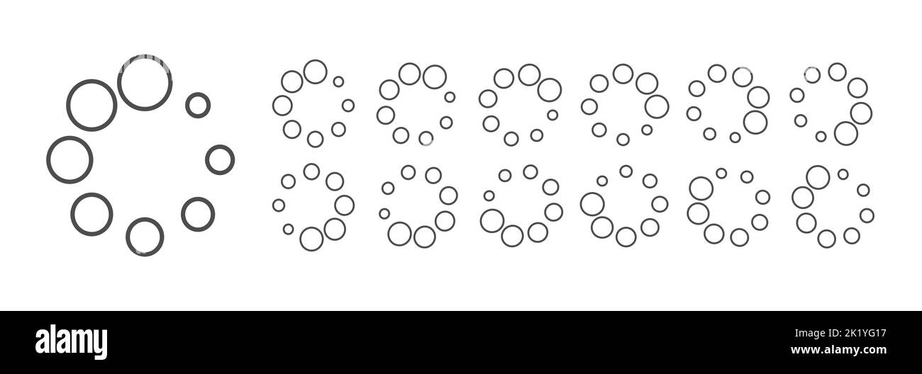 Circular Loading Buffering Icons Vector Video Ready for Animation Gif ...