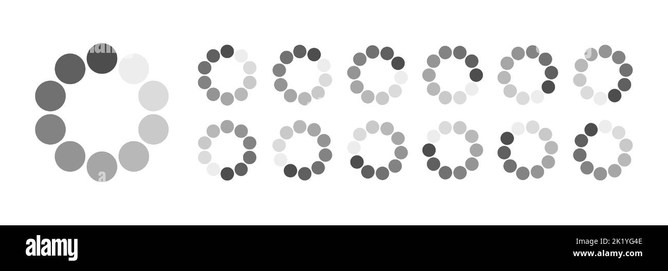 Circular Loading Buffering Icons Vector Video Ready for Animation Gif ...