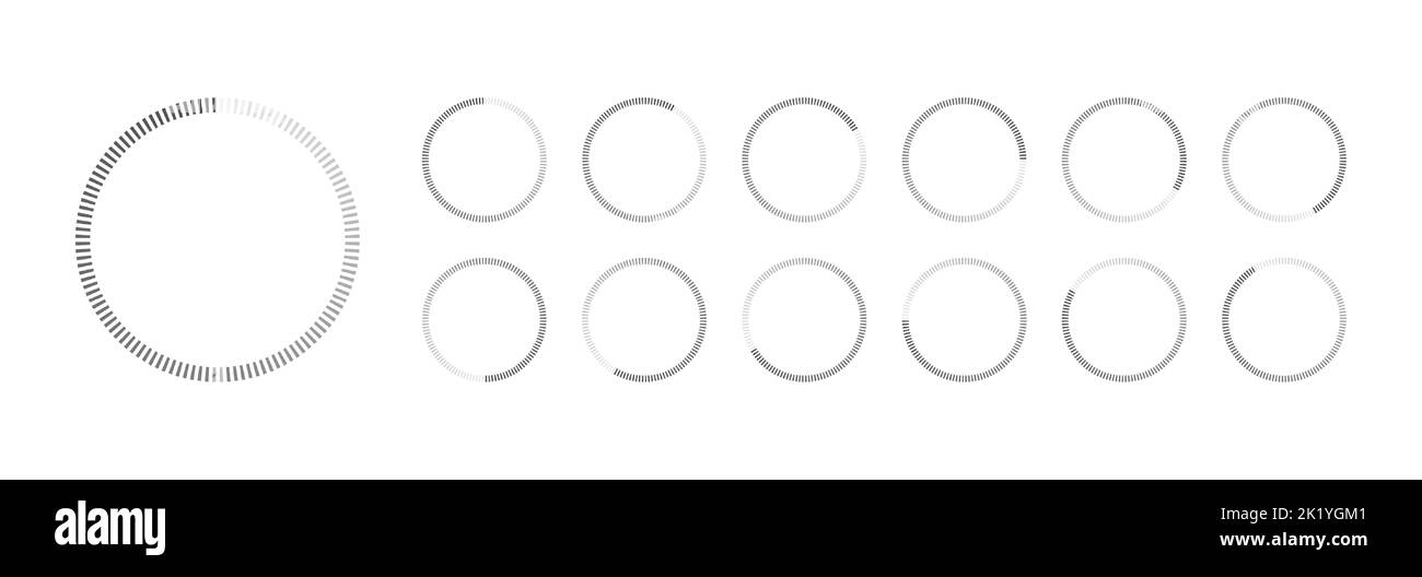 Circular Loading Buffering Icons Vector Video Ready For Animation All Keyframes Frames