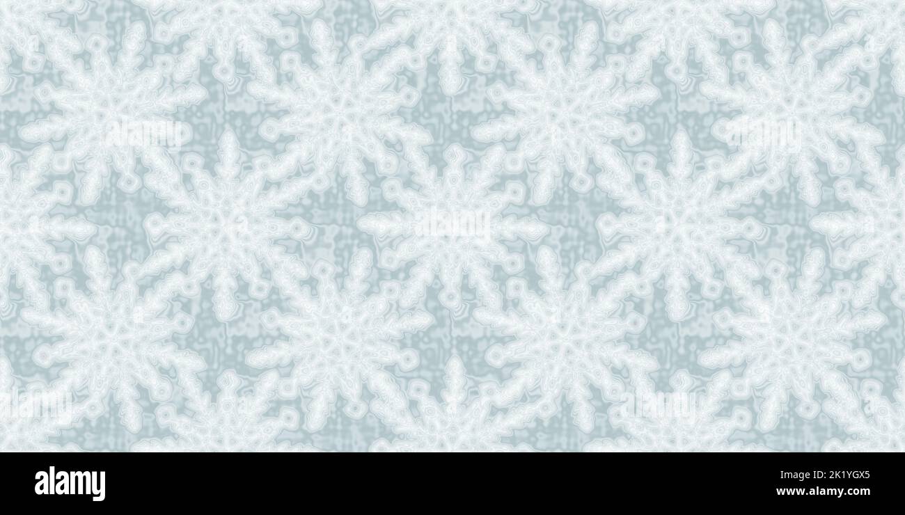 Soft ice blue snow flake border pattern background. Simple minimal ...