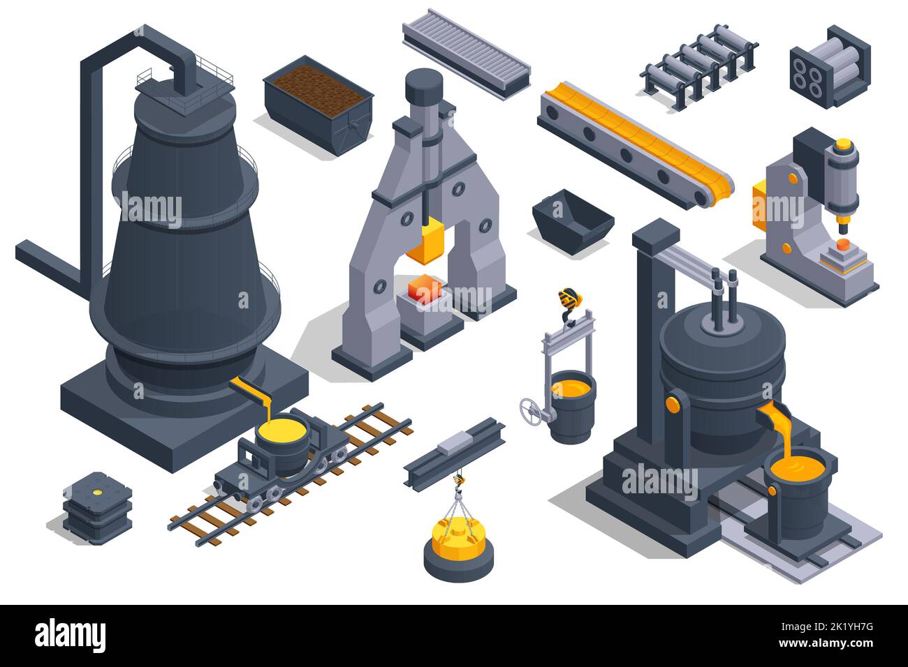Blast furnace tapping Stock Vector Images - Alamy