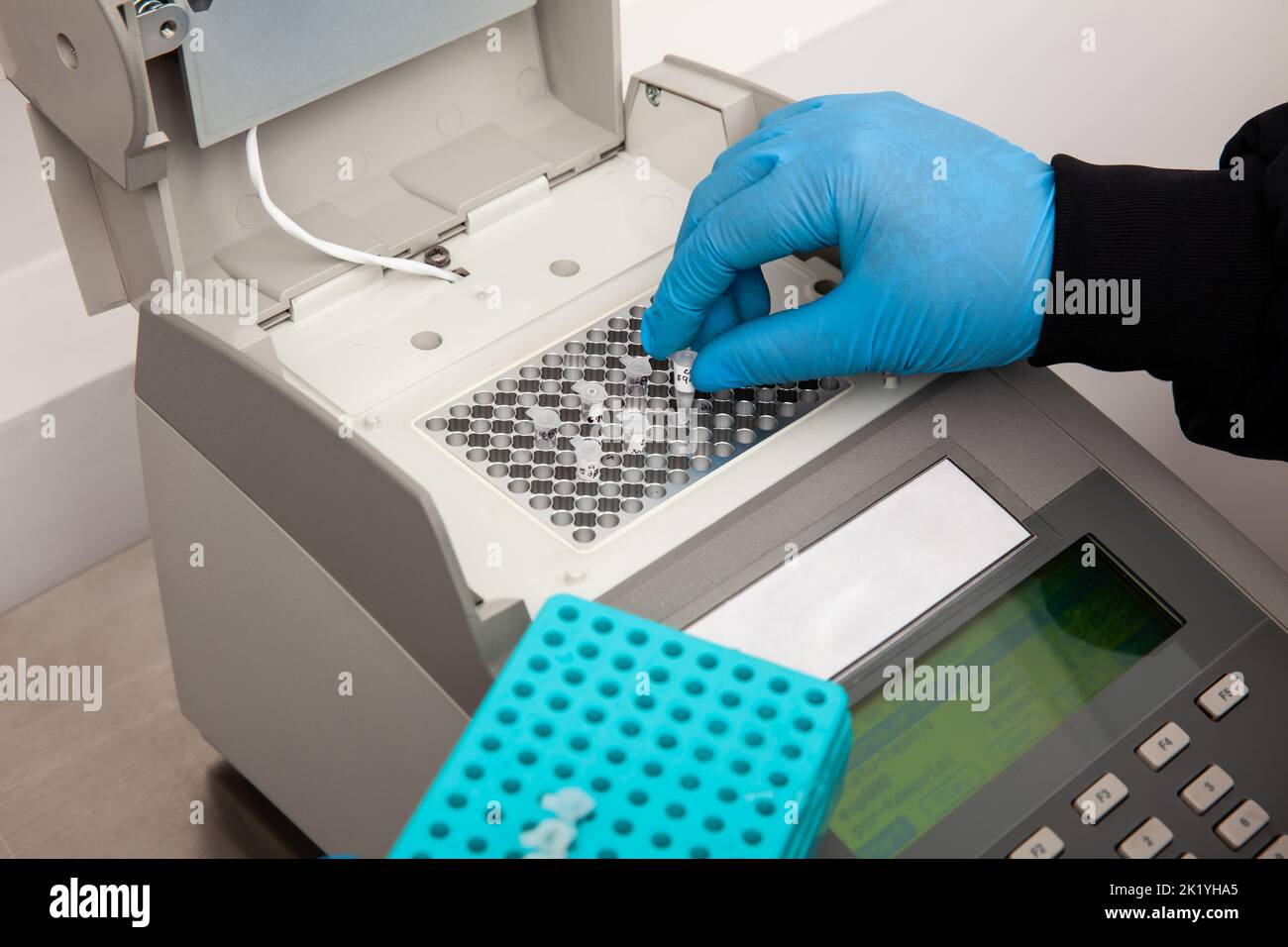 Closeup of a scientist hand while working at the laboratory with a ...