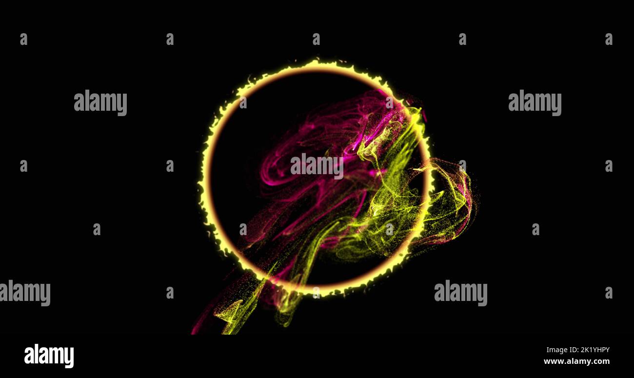 Images of moving liquid colorful shapes over black background Stock ...