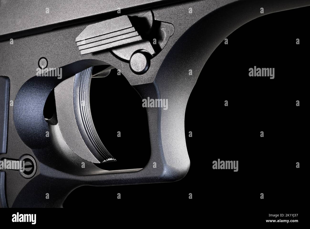 Trigger for a large and metal framed semi automatic handgun that is on ...