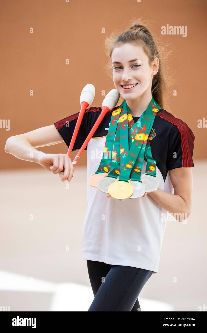 Fellbach, Germany. 21st Sep, 2022. World champion in rhythmic ...