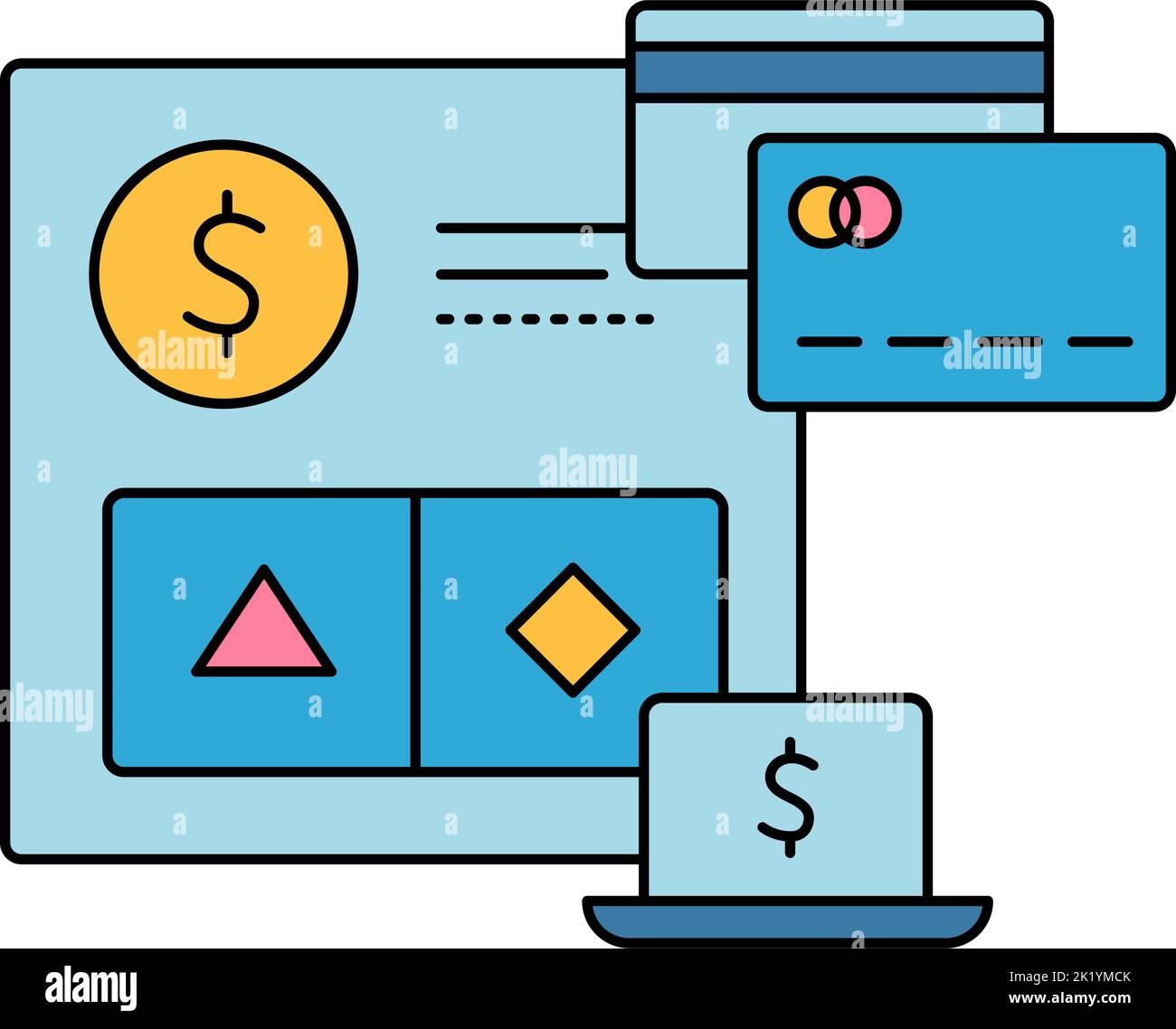 Online bank account vector payment flat icon Stock Vector Image & Art ...