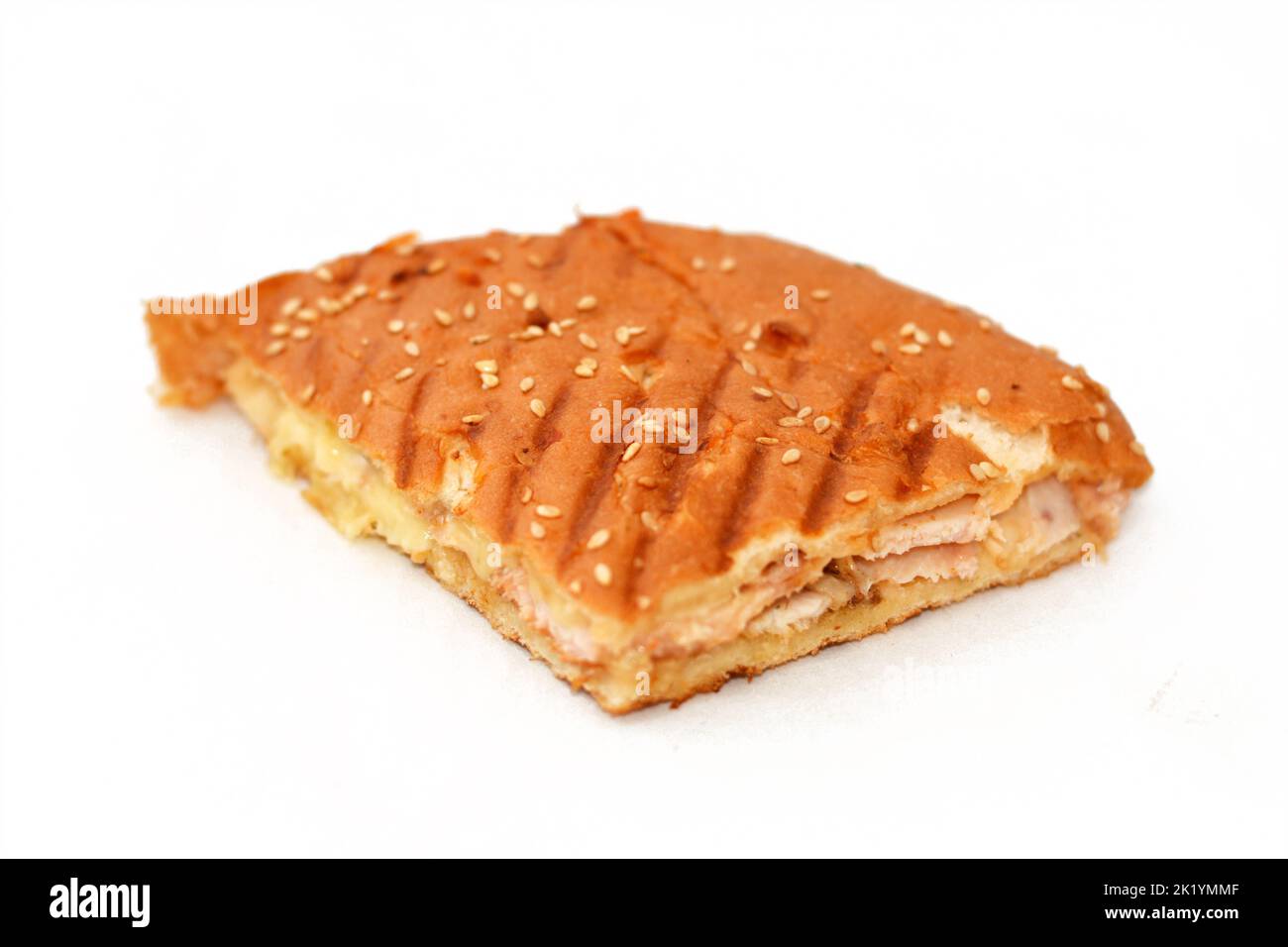 Chicken Shawarma with Mozzarella cheese pie in a bread with sesame ...