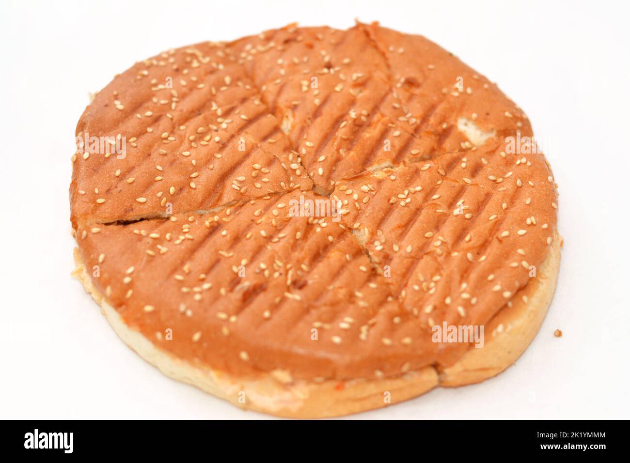 Chicken Shawarma with Mozzarella cheese pie in a bread with sesame ...