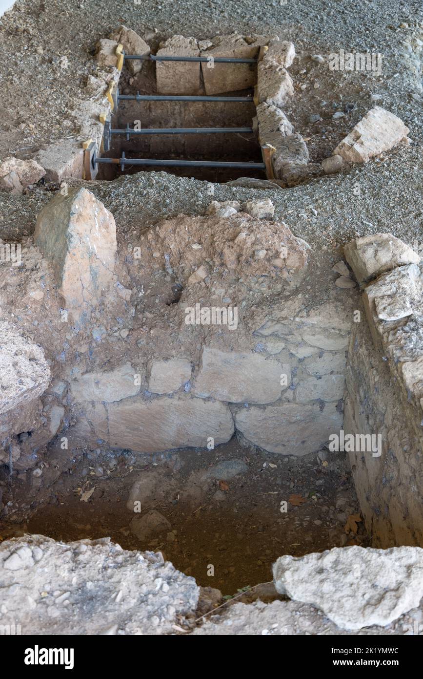 Ancient Macedonian tombs after excavations in the Vergina city (ancient ...