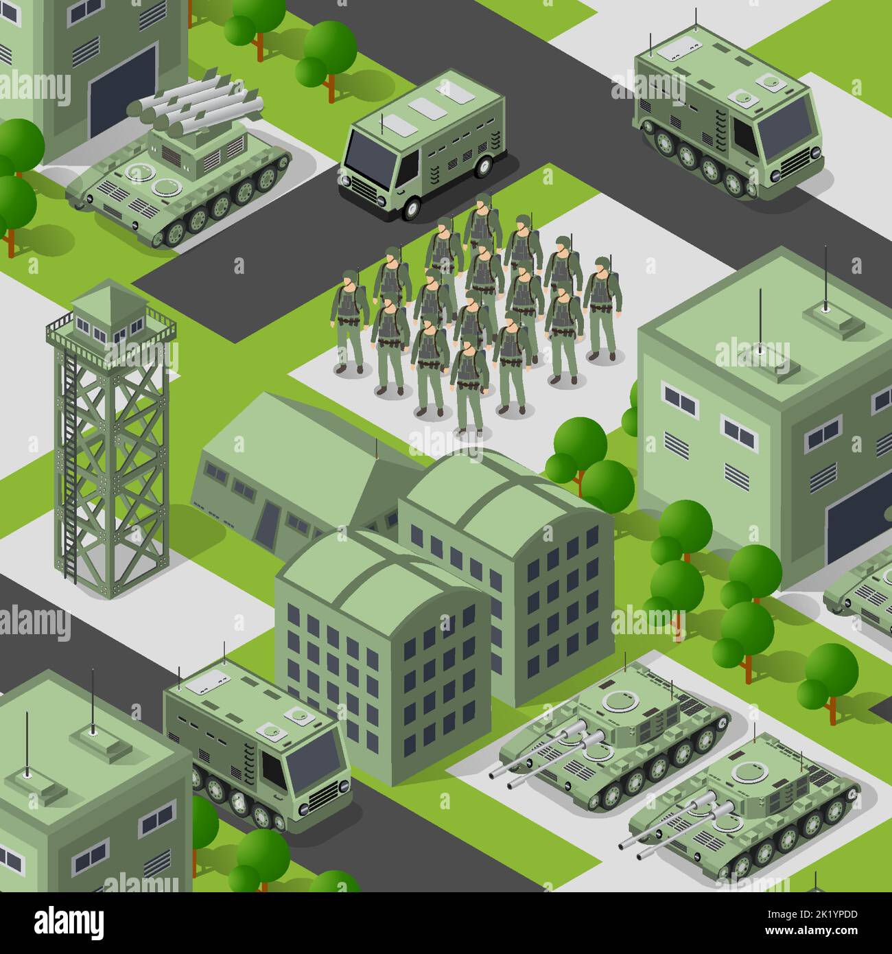 Background 3D illustration army armed troop isometric armed military Stock Vector Image & Art ...
