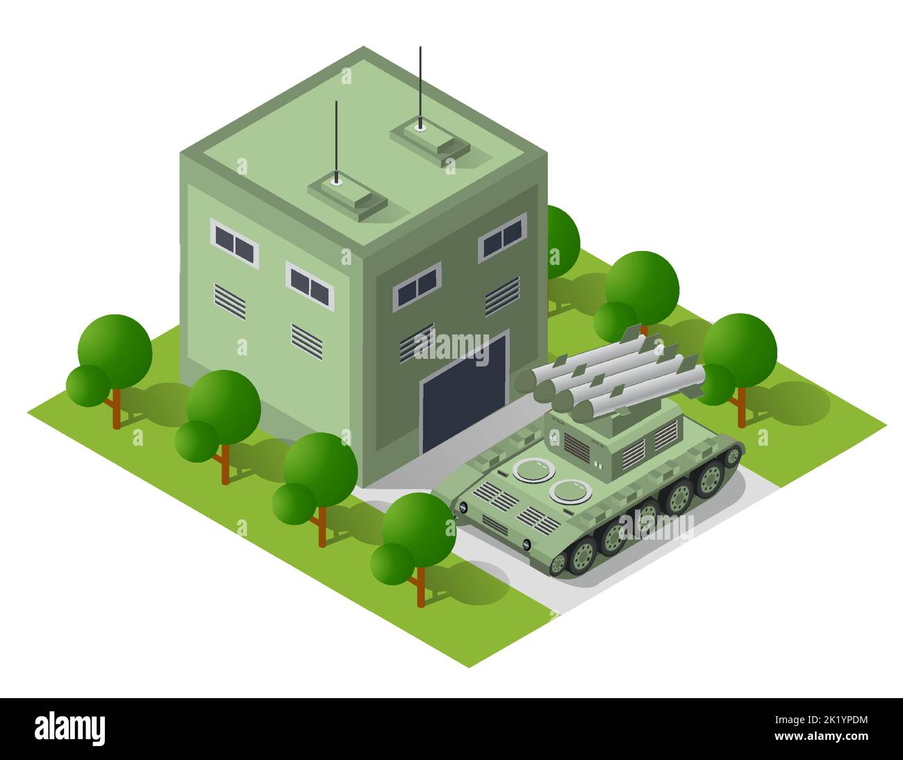 Set of army armed troop isometric armed military transport objects ...