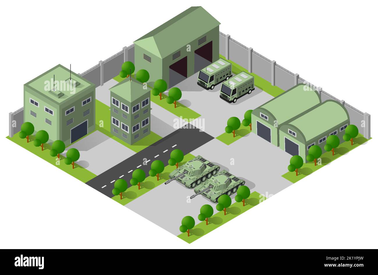 Module base camp object element for building design army armed Stock ...