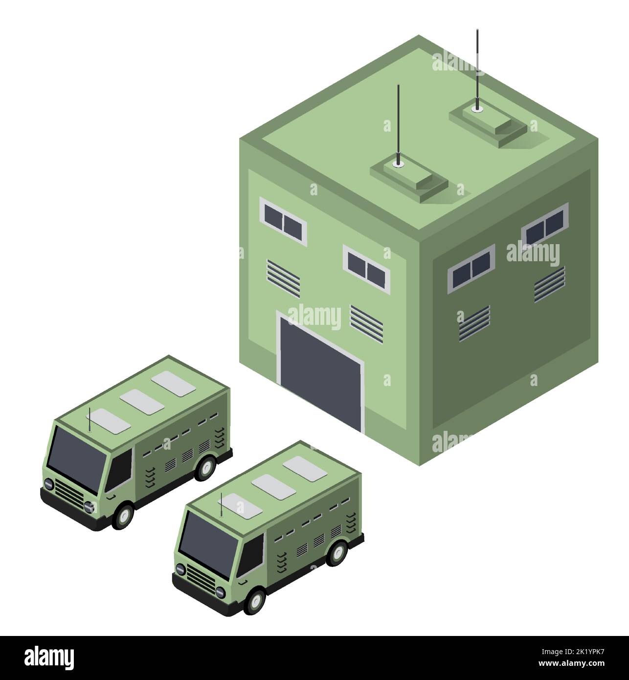 Set of army armed troop isometric armed military transport objects ...