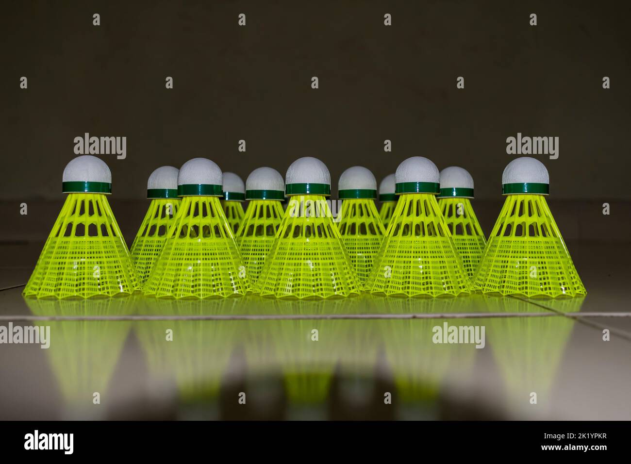 Plastic Badminton Ball,Yellow Ball,On Black Background,Texture Stock ...