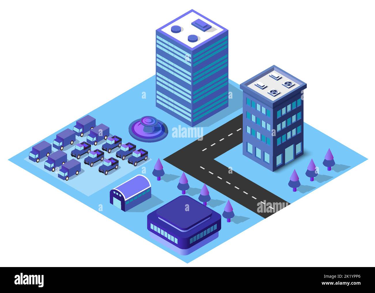 City urban area map Isometric vehicles 3D illustration Stock Vector ...
