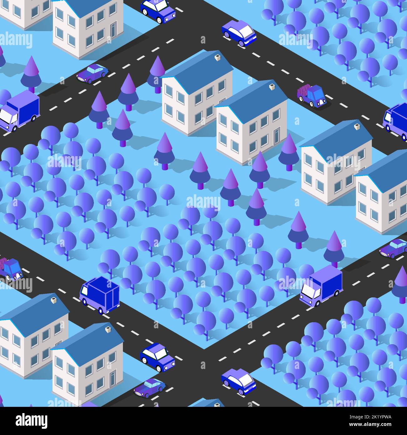 City urban area map Isometric vehicles 3D illustration Stock Vector ...