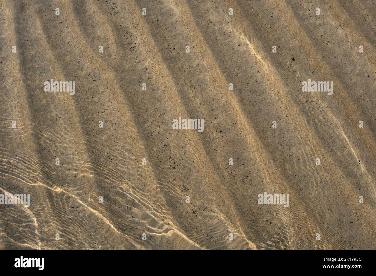 RIPPLES IN THE SAND PHOTOGRAPHED THROUGH THE SEA WATER Stock Photo - Alamy
