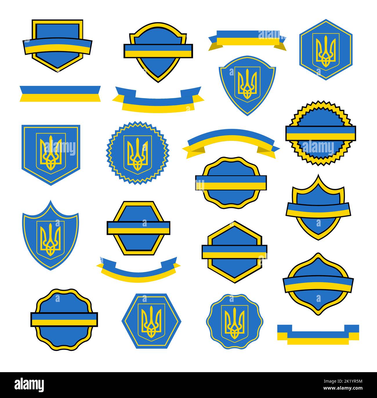 Ukrainian trident coat of arms emblem set Ukraine Stock Vector Image ...