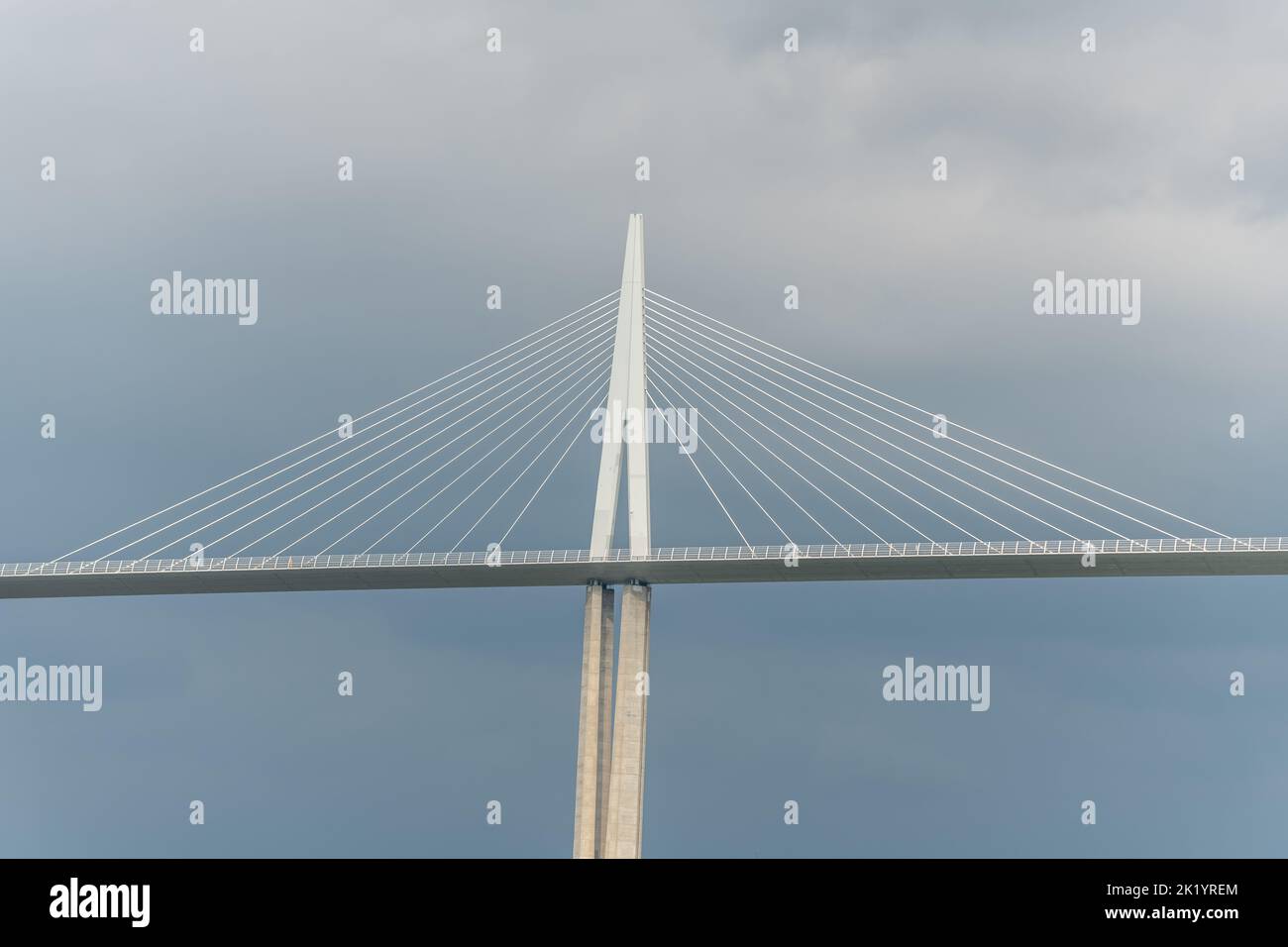 Millau viaduct, cable-stayed bridge over Tarn valley. The highest road ...