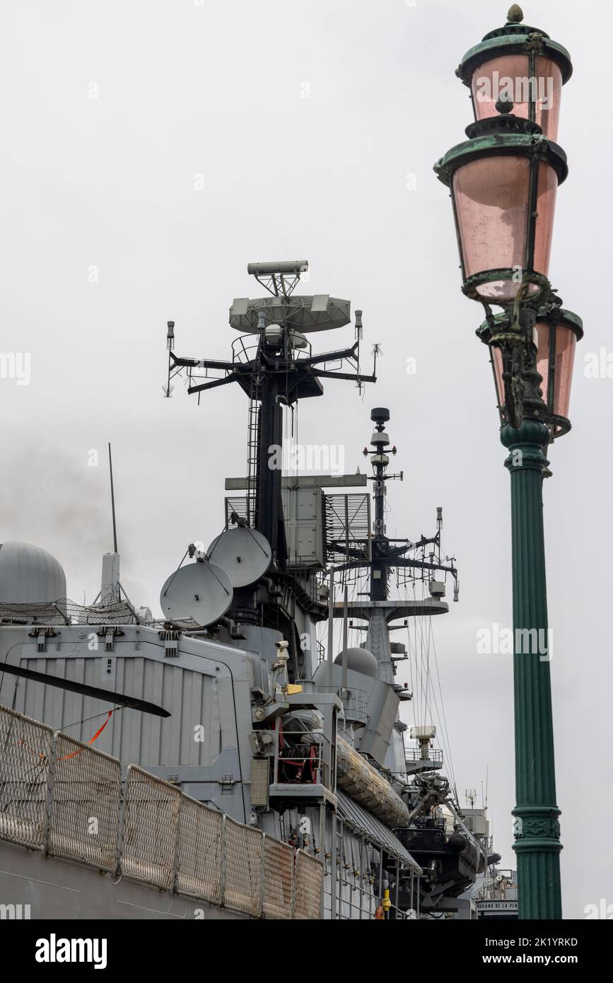 VENICE, ITALY May 4, 2022. The missile destroyer of the Italian Navy ...