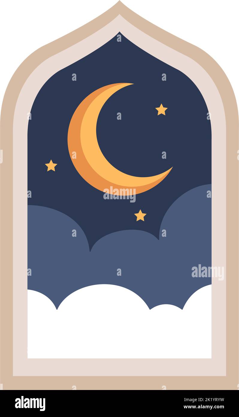 crescent moon in muslim frame Stock Vector Image & Art - Alamy