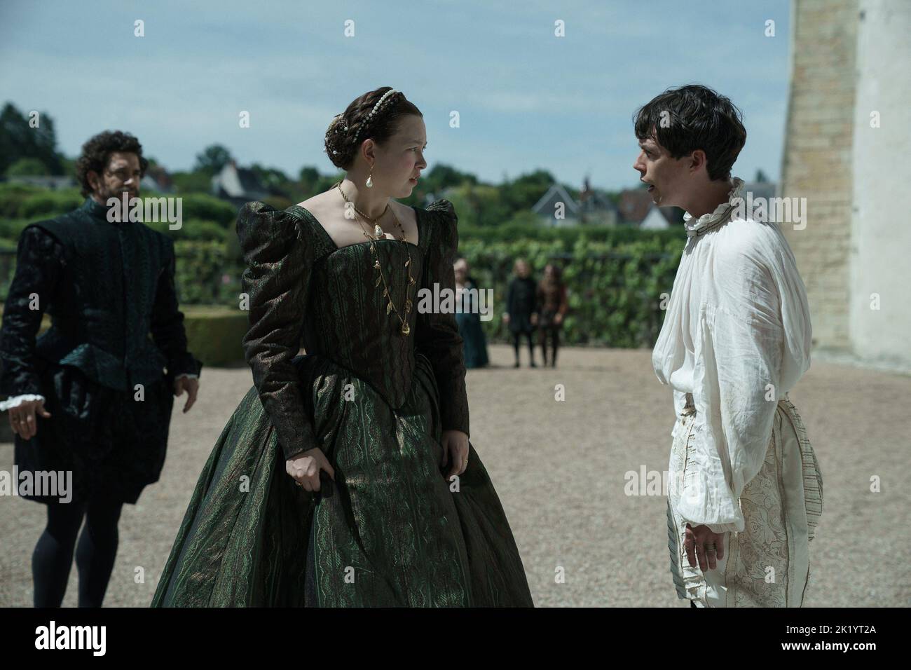THE SERPENT QUEEN, from left: Adam Garcia as Sebastio, Liv Hill as ...
