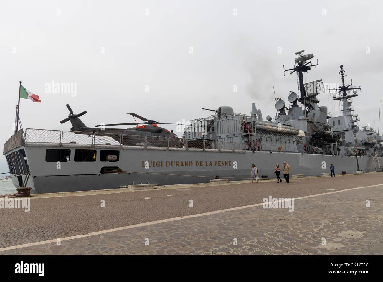 VENICE, ITALY May 4, 2022. The missile destroyer of the Italian Navy ...