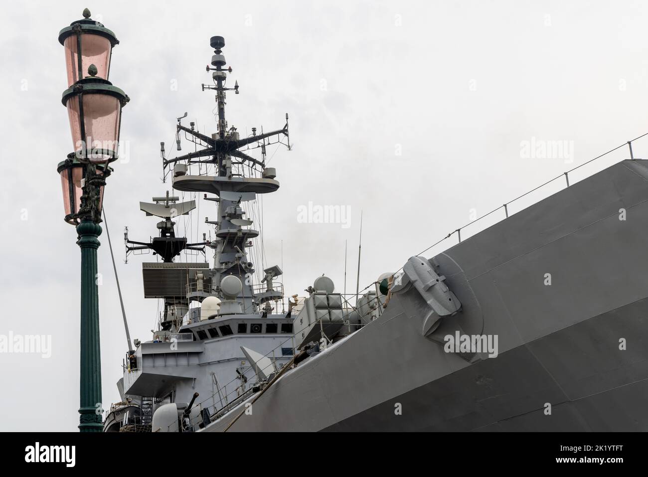 VENICE, ITALY May 4, 2022. The missile destroyer of the Italian Navy ...