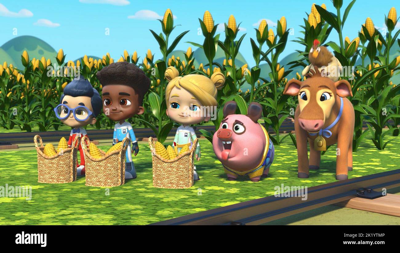 MIGHTY EXPRESS, from left: Nico (voice: Meesha Contreras), Max (voice ...