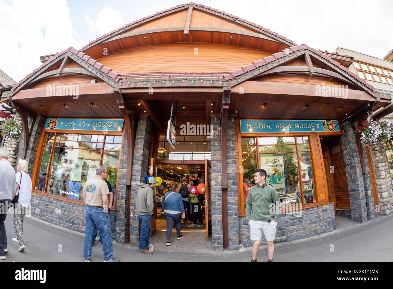 Banff, Alberta, Canada - July 10, 2022: Fisheye view of the Cool as a ...