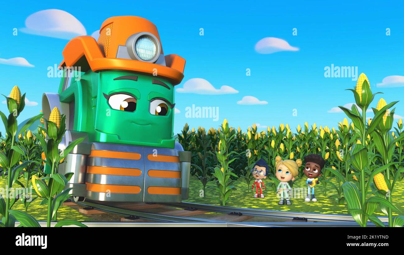 MIGHTY EXPRESS, from left: Farmer Faye (voice: Alma van Cauwelaert ...