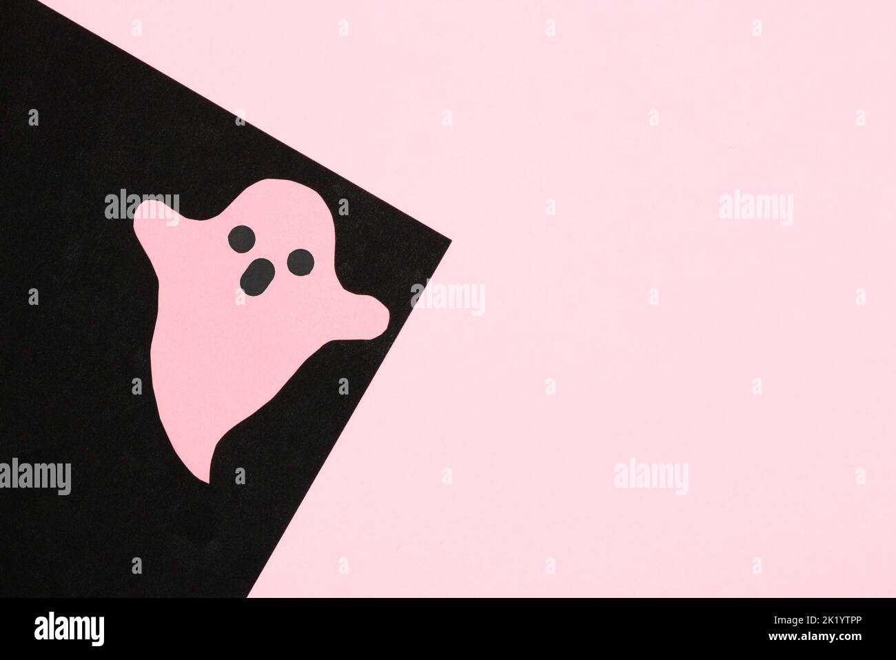 pink ghost on black part of black and pink background, halloween ...
