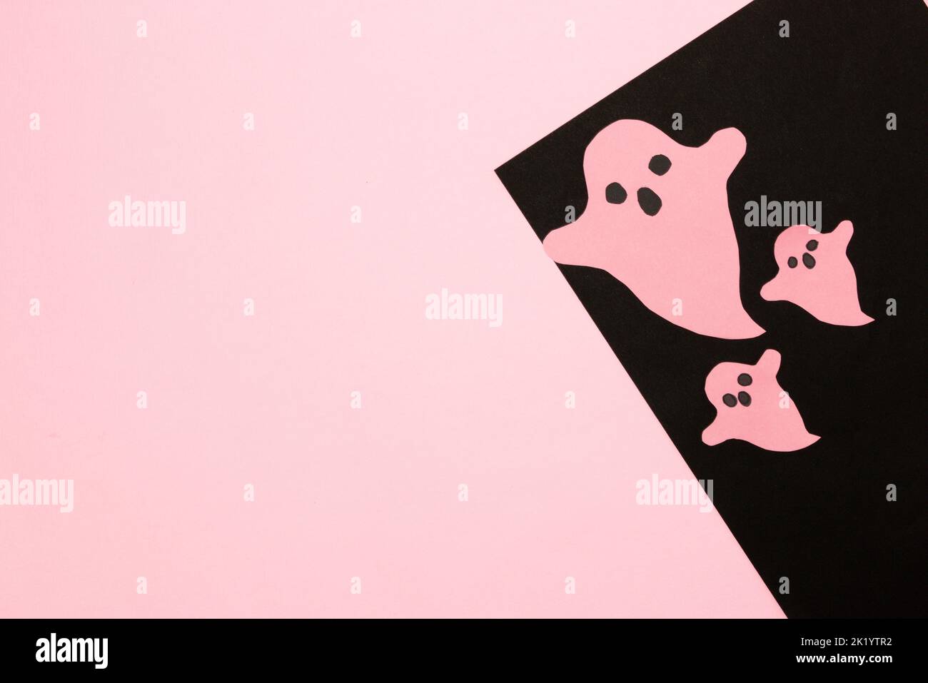 pink ghosts on black part of black and pink background, halloween ...