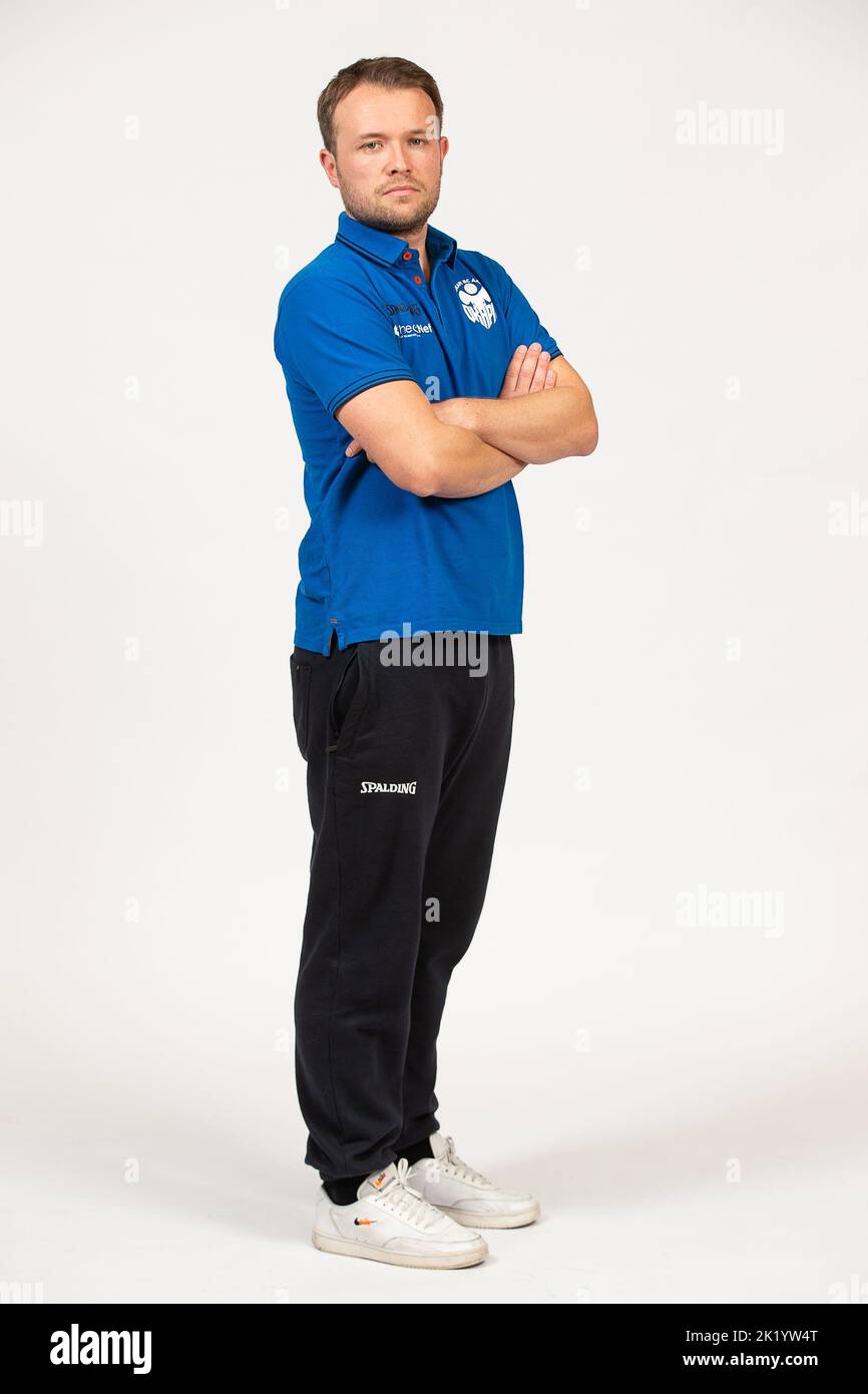 Aalstar's head coach Thomas Crab poses at a photoshoot of Belgian ...