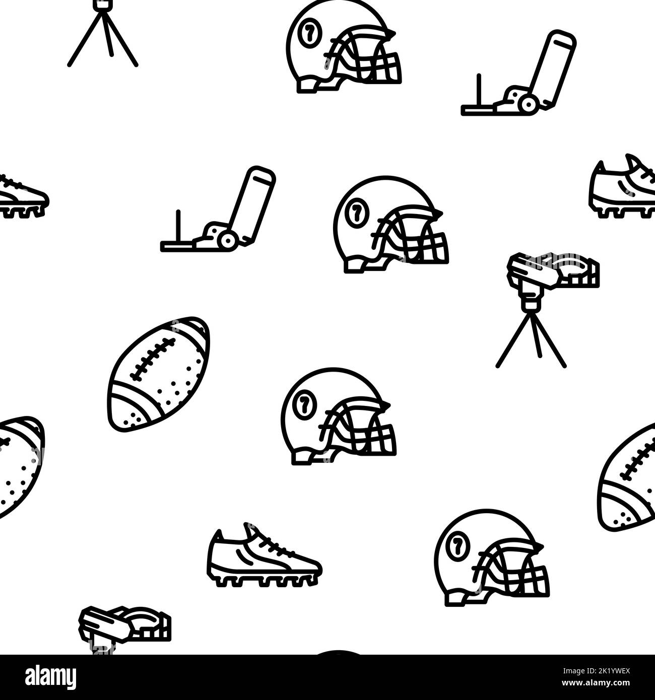 American Football Accessories vector seamless pattern Stock Vector ...